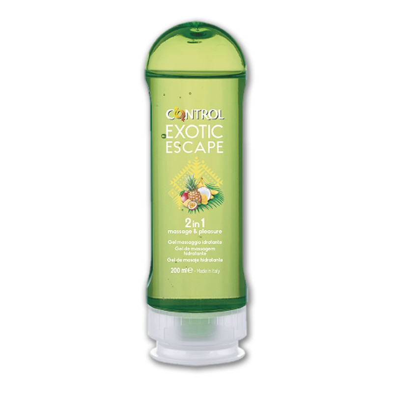 GEL CONTROL EXOTIC SCAPE 2 en 1, MASAJE y PLACER, 200ml.